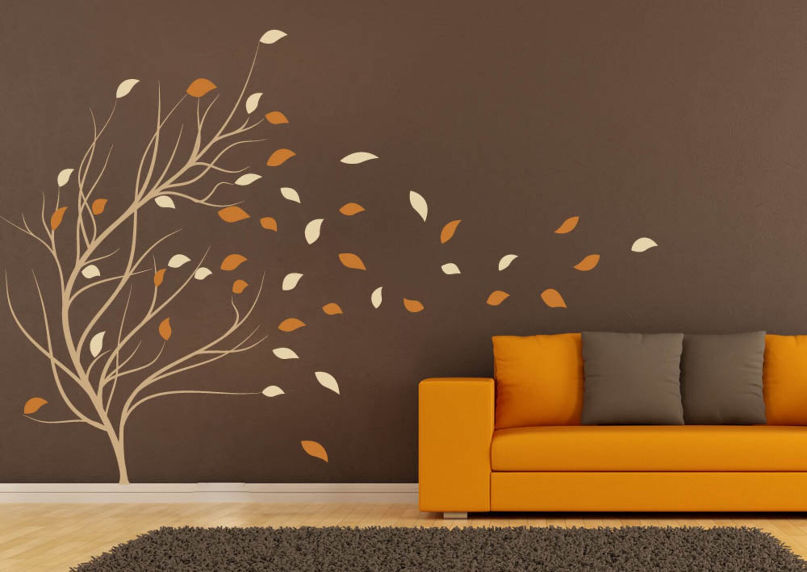 Wall Stickers for Bedrooms Decal Windy Tree Decals for Walls | Etsy