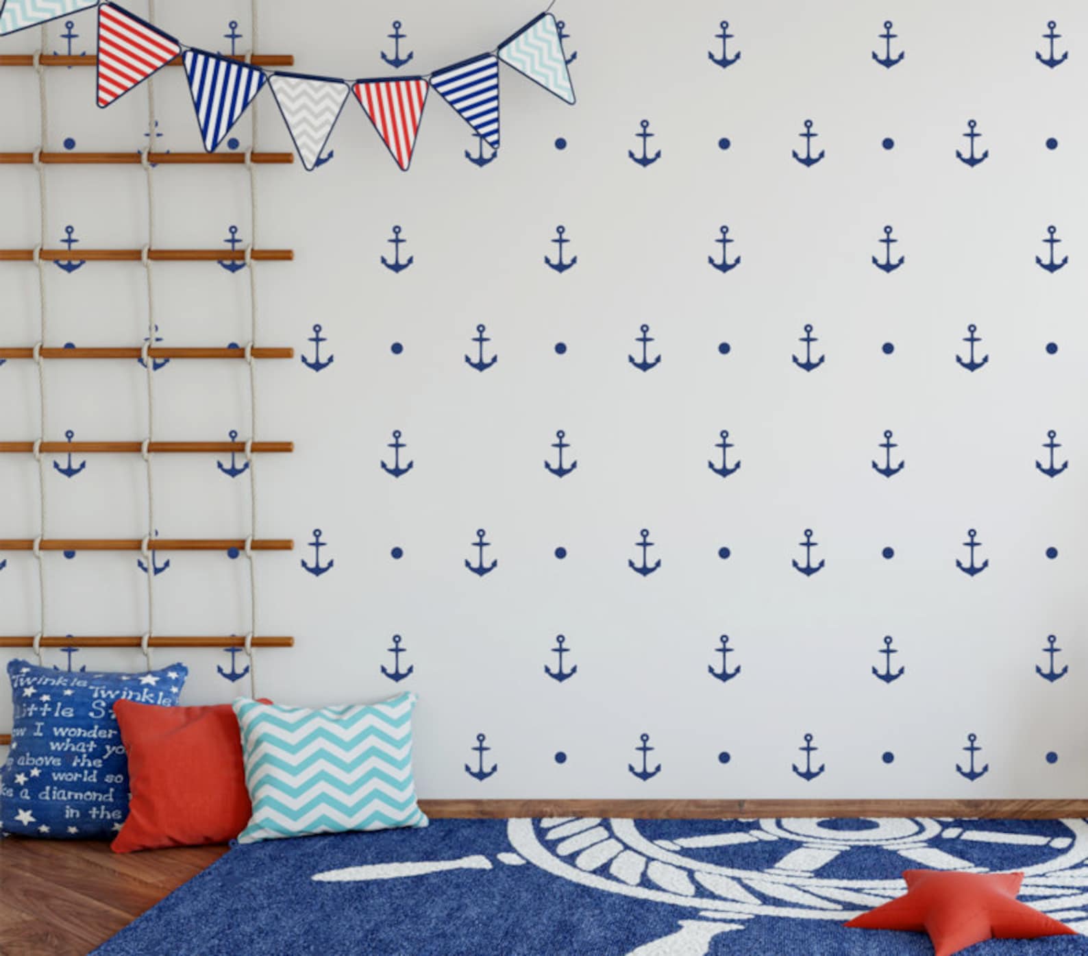 Anchor Decal Nautical Wall Decal Anchor Decals Anchor Wall | Etsy