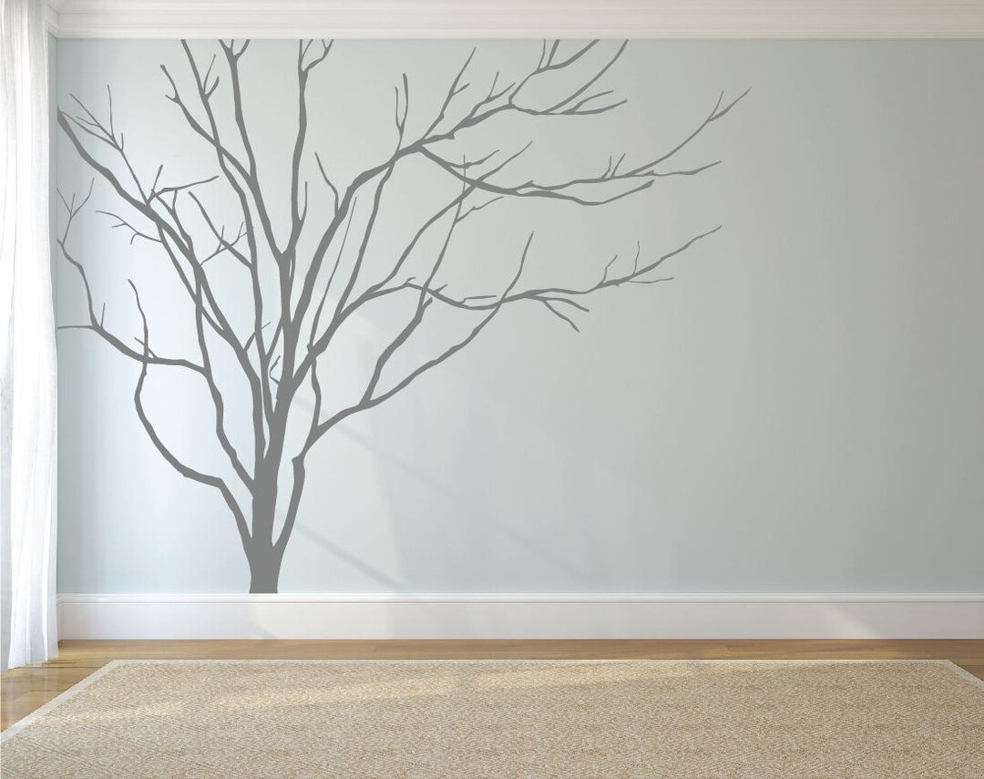 Realistic Winter Tree Wall Decal Headboard Wall Decal Home Decor Stick ...