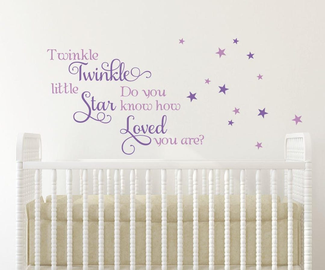 Quote Twinkle Little Star Decal Decals for Walls Little Girl Decal ...