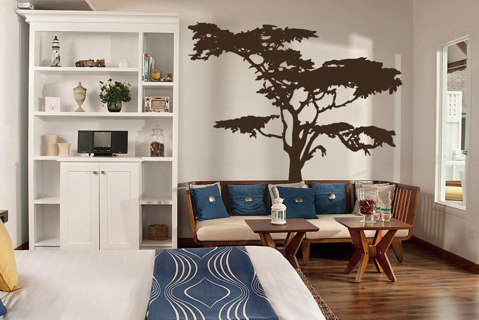 Realistic African Tree Wall Decal Headboard Wall Decal Home Decor Stick ...