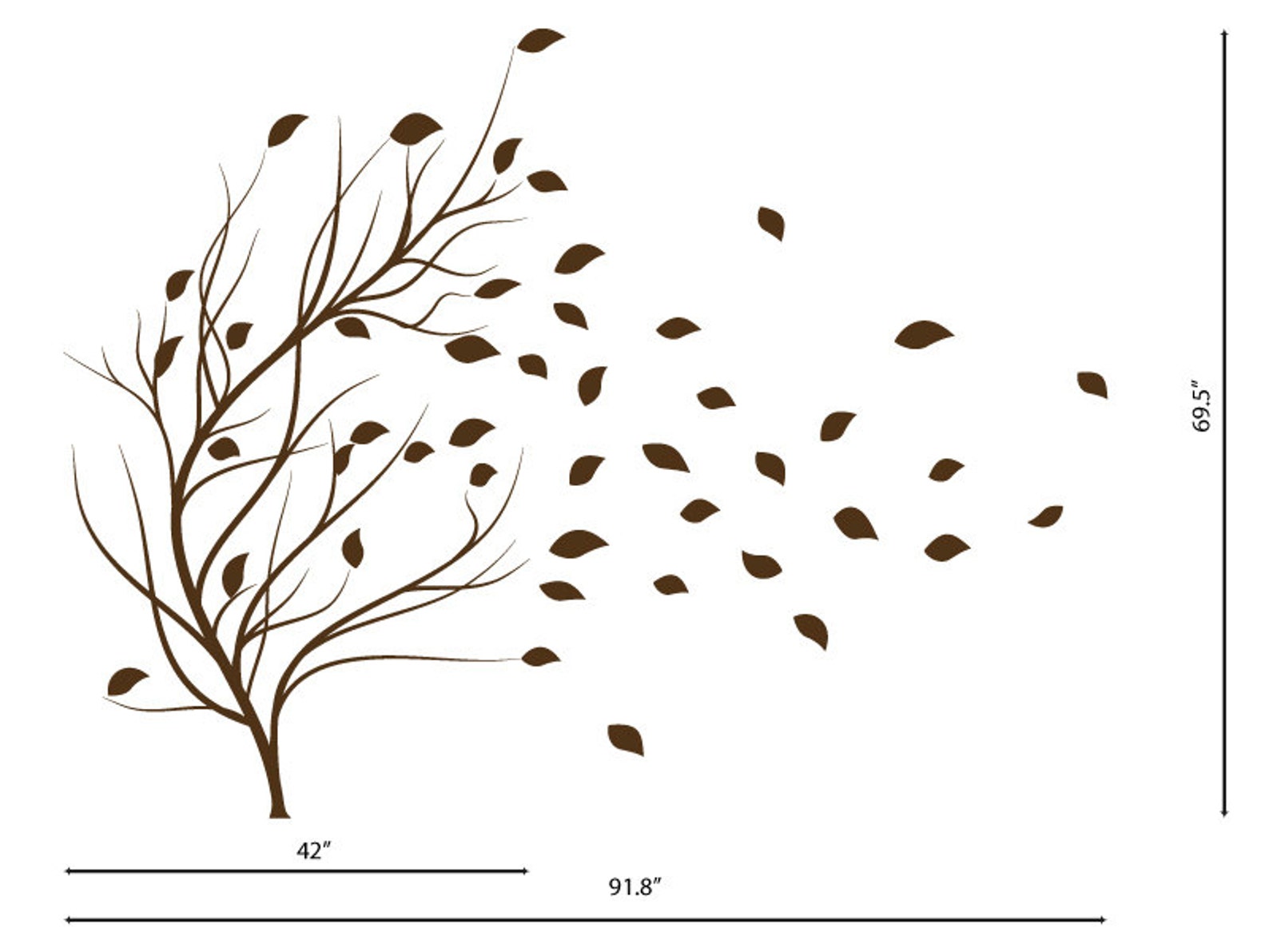 Wall Stickers for Bedrooms Decal Windy Tree Decals for Walls - Etsy