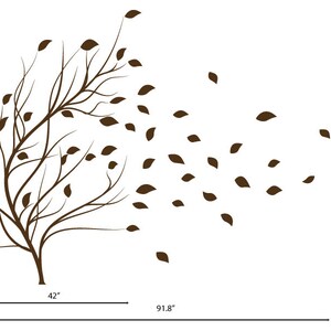 Wall Stickers for Bedrooms Decal Windy Tree Decals for Walls Wall ...