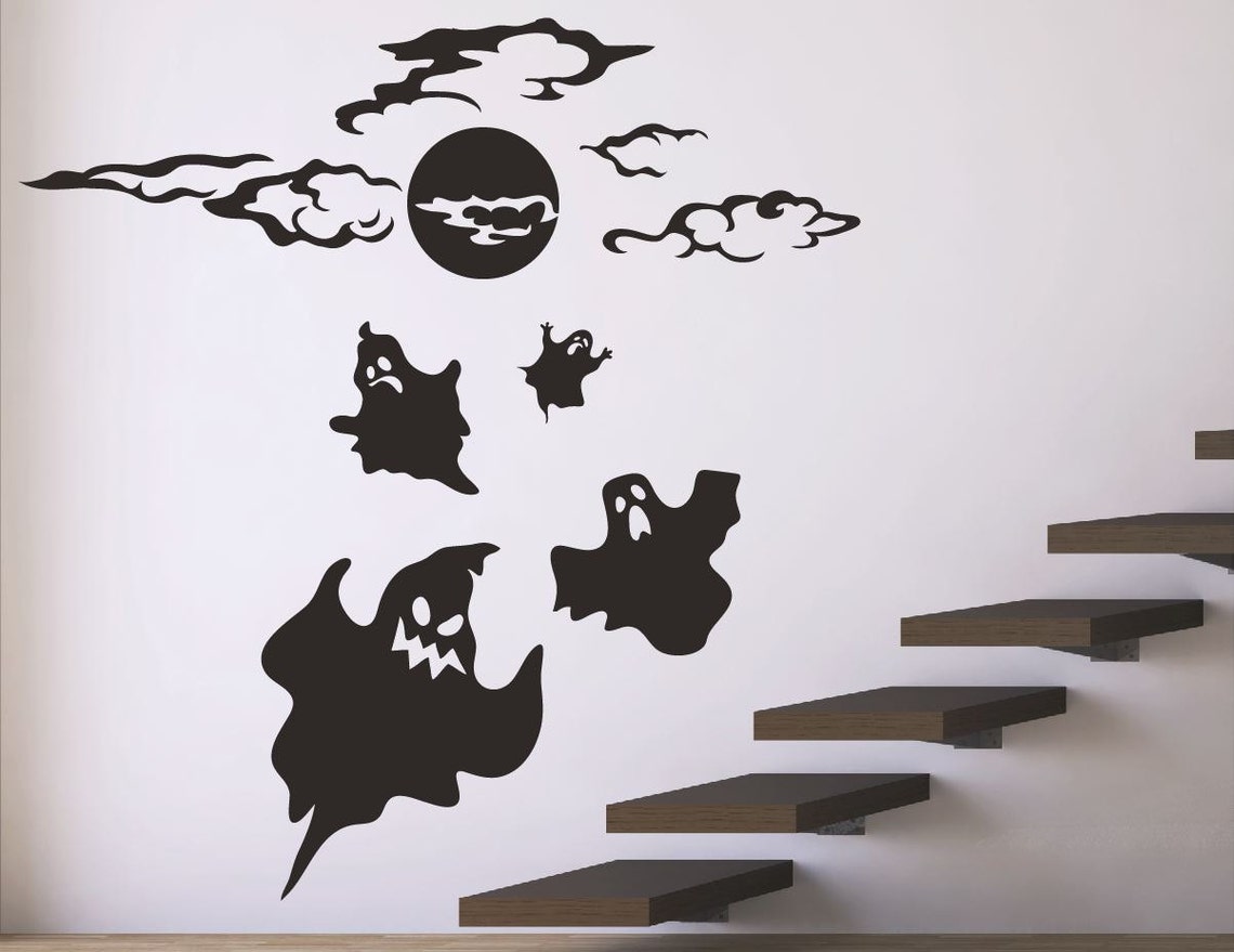 Halloween Wall Decals Stickers Ghost Halloween Decor Stick on - Etsy