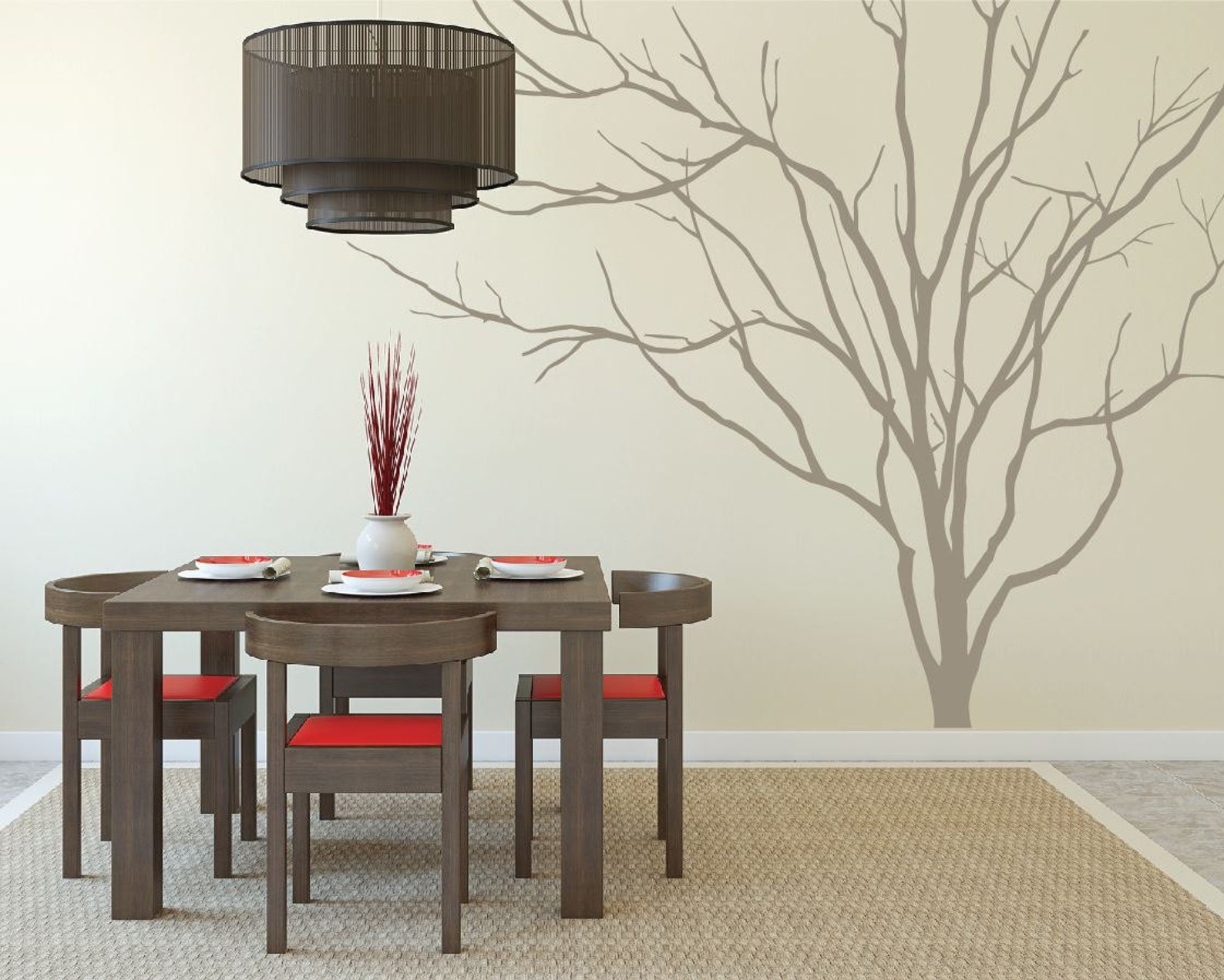 Realistic Winter Tree Wall Decal Headboard Wall Decal Home Decor Stick ...