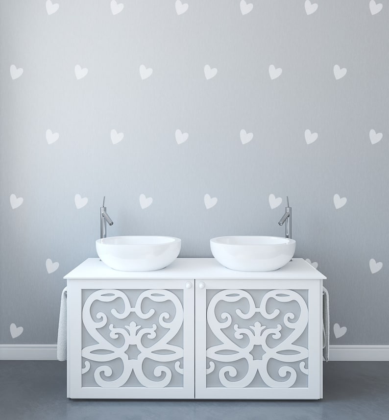Modern Vinyl Art Wall Pattern Heart Decals for Walls Stickers - Etsy