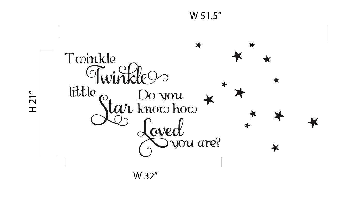Quote Twinkle Little Star Decal Decals for Walls Little Girl Decal ...