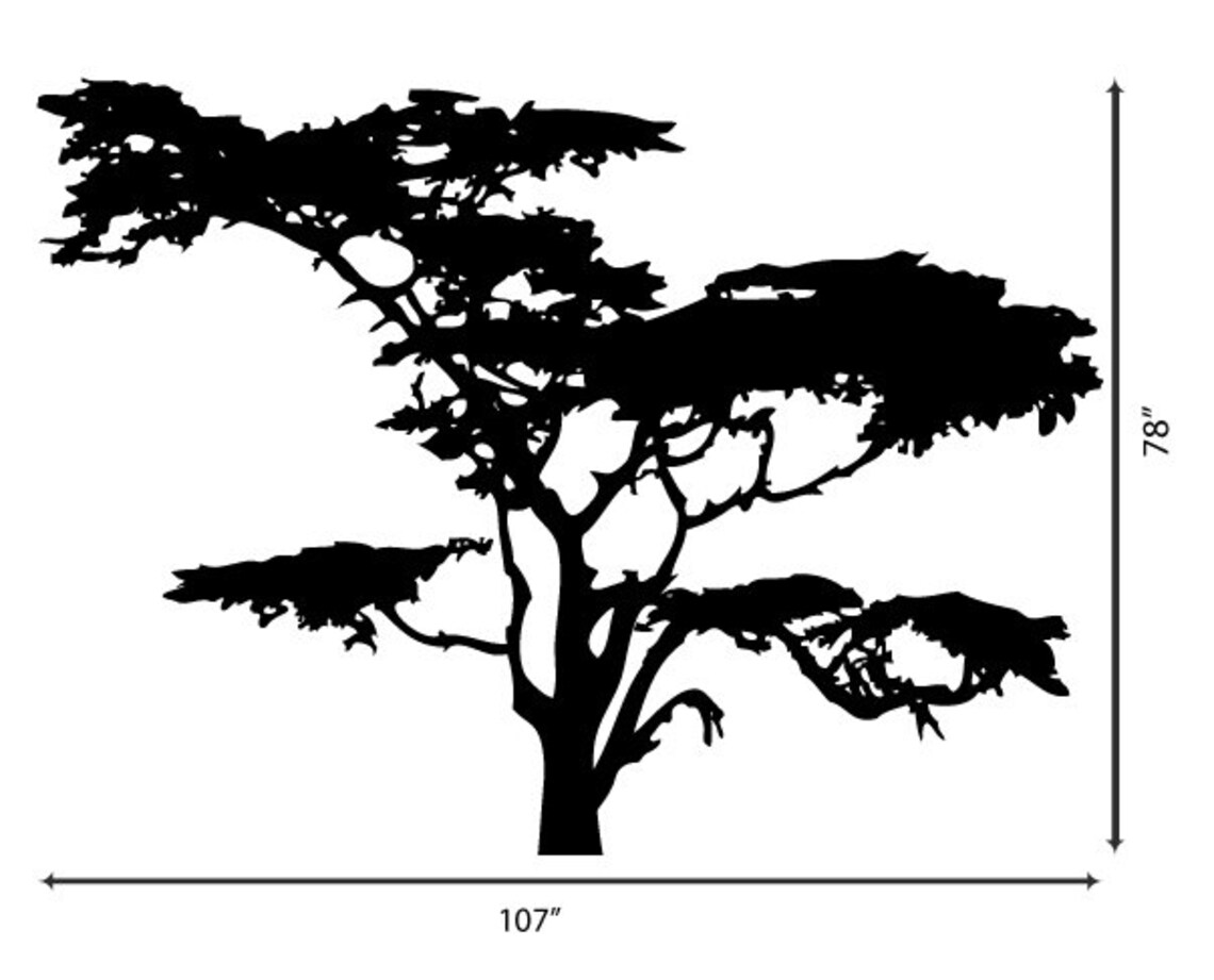 Realistic African Tree Wall Decal Headboard Wall Decal Home Decor Stick ...