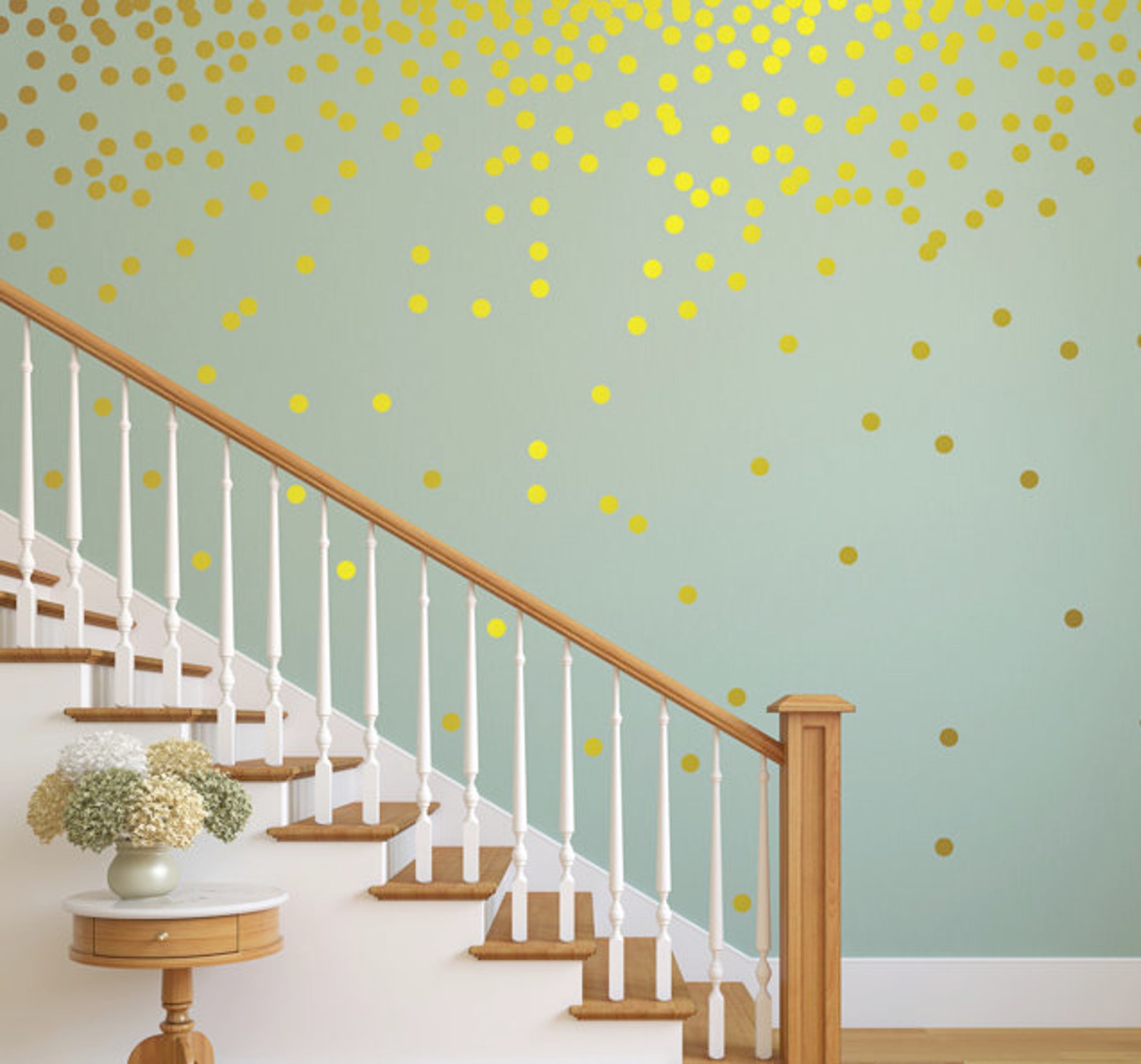 Metallic Gold Wall Decalsgold Polka Dot Wall Decalgold Polka | Etsy