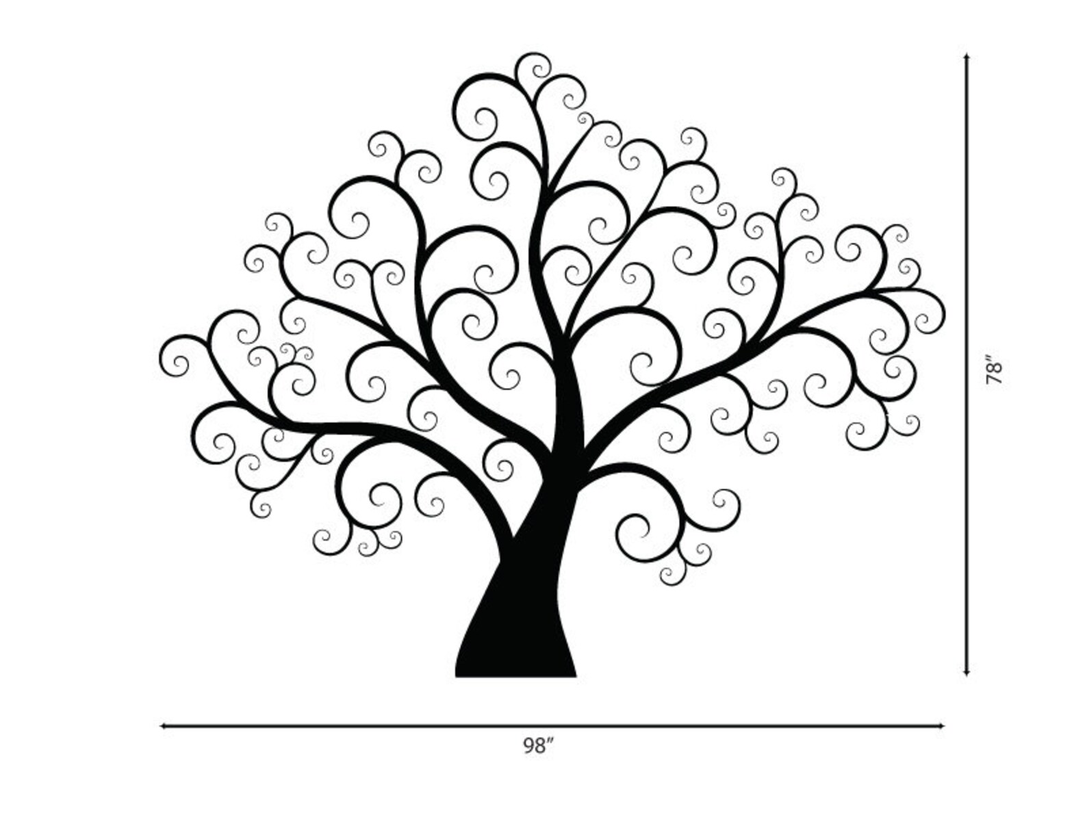 Large Decal Swirly Tree Wall Decals for Kids Rooms Wall | Etsy