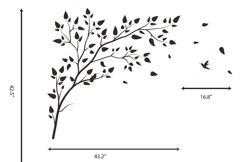 Vinyl Art Tree Branch With Birds Wall Sticker Decals Home - Etsy