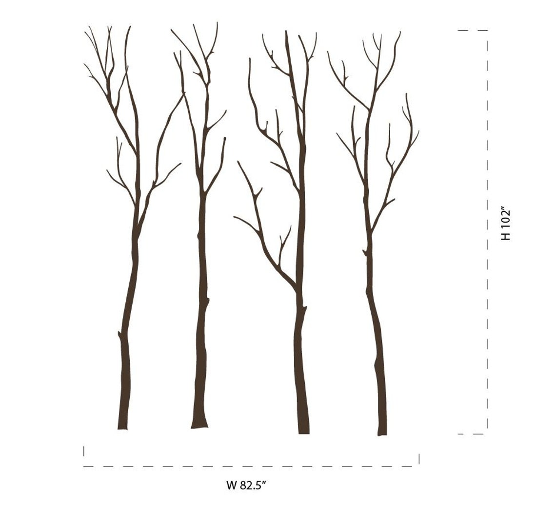 Winter Trees Decals Stickers Bathroom Wall Decals Wall Sticker Office ...