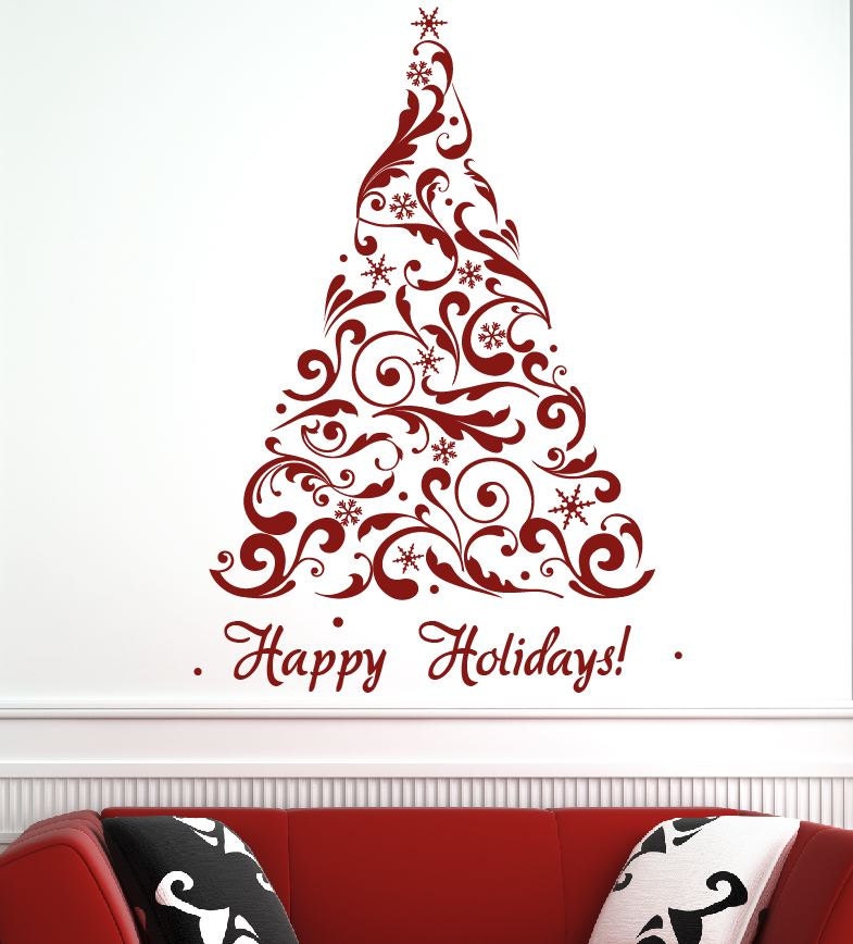 Christmas Tree Decal Holiday Wall Decals for Walls Christmas - Etsy