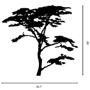 Vinyl Art Decal Realistic African Tree Wall Sticker Decals Home Decor ...