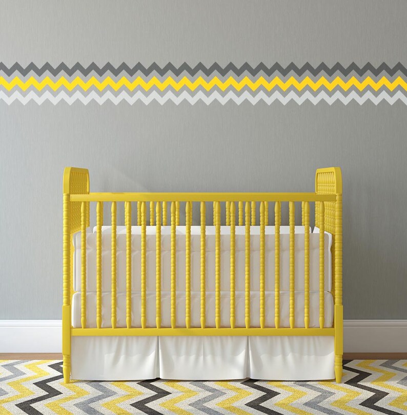 Modern Vinyl Art Wall Pattern Chevron Decals for Walls | Etsy