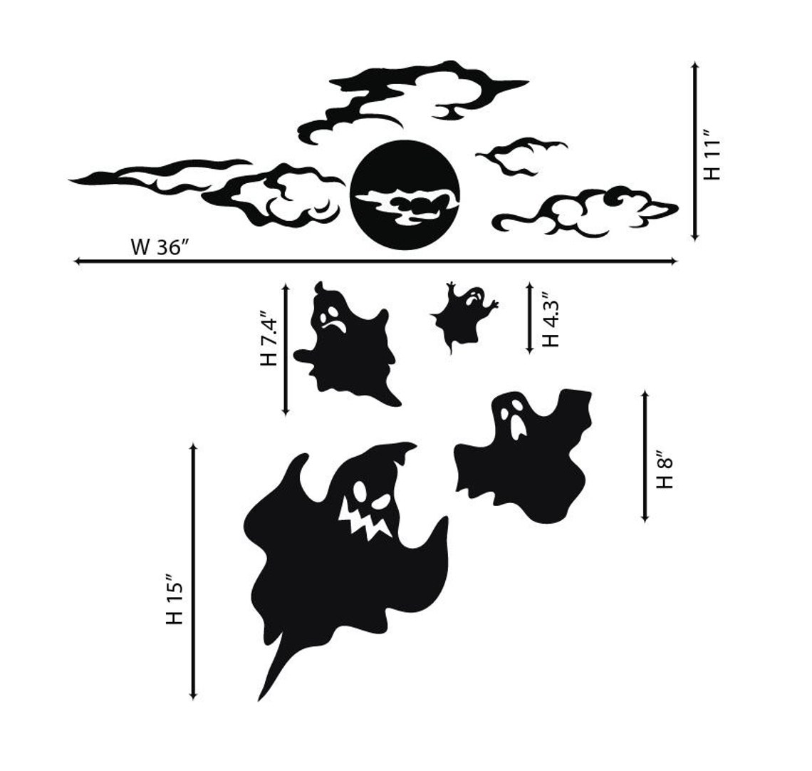 Halloween Wall Decals Stickers Ghost Halloween Decor Stick on - Etsy