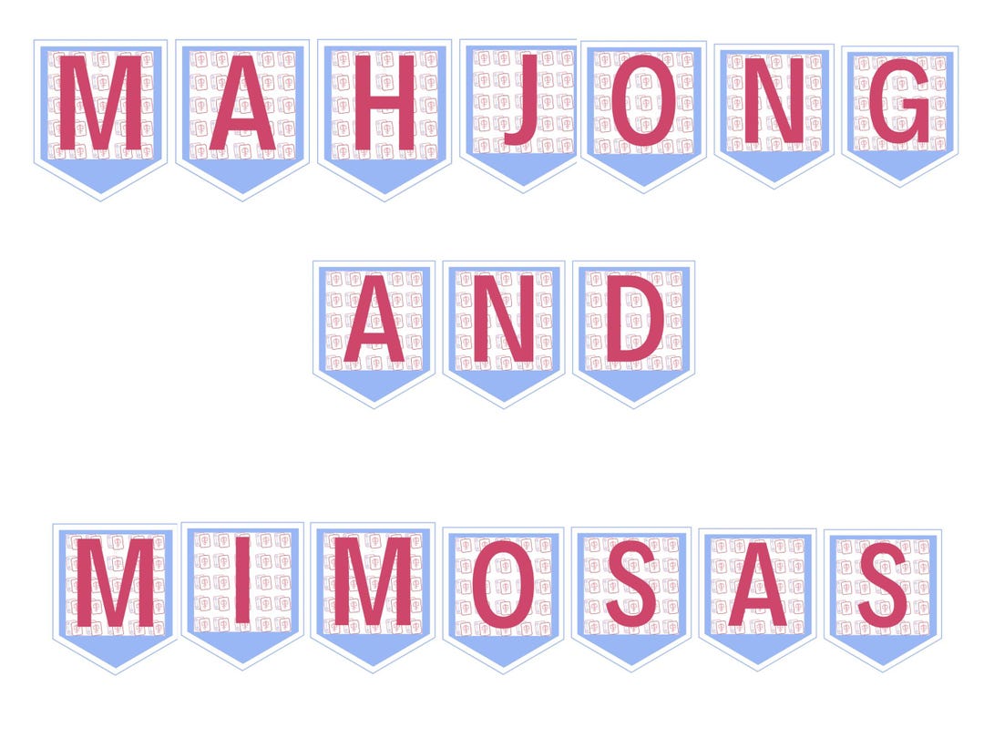 Mahjong & Mimosas Banner | Printable Mahjong Party Banner | Digital ...