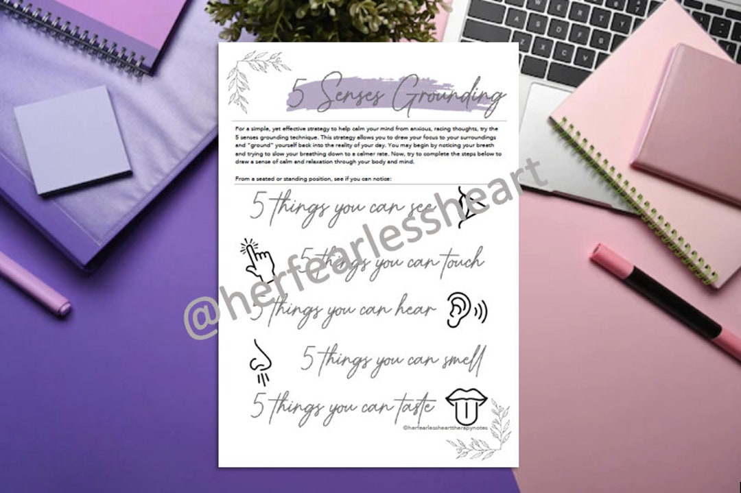 5 Senses Grounding Grounding Technique Mindfulness Therapy - Etsy Singapore