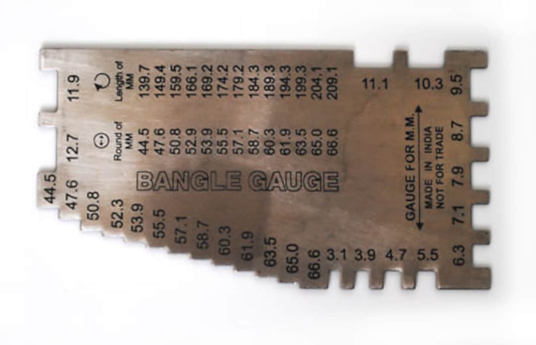 Proops Flat Bracelet Bangle Sizer Gauge. Inches, Metric, AANI. Metal ...