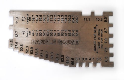 Proops Flat Bracelet Bangle Sizer Gauge. Inches, Metric, AANI. Metal ...