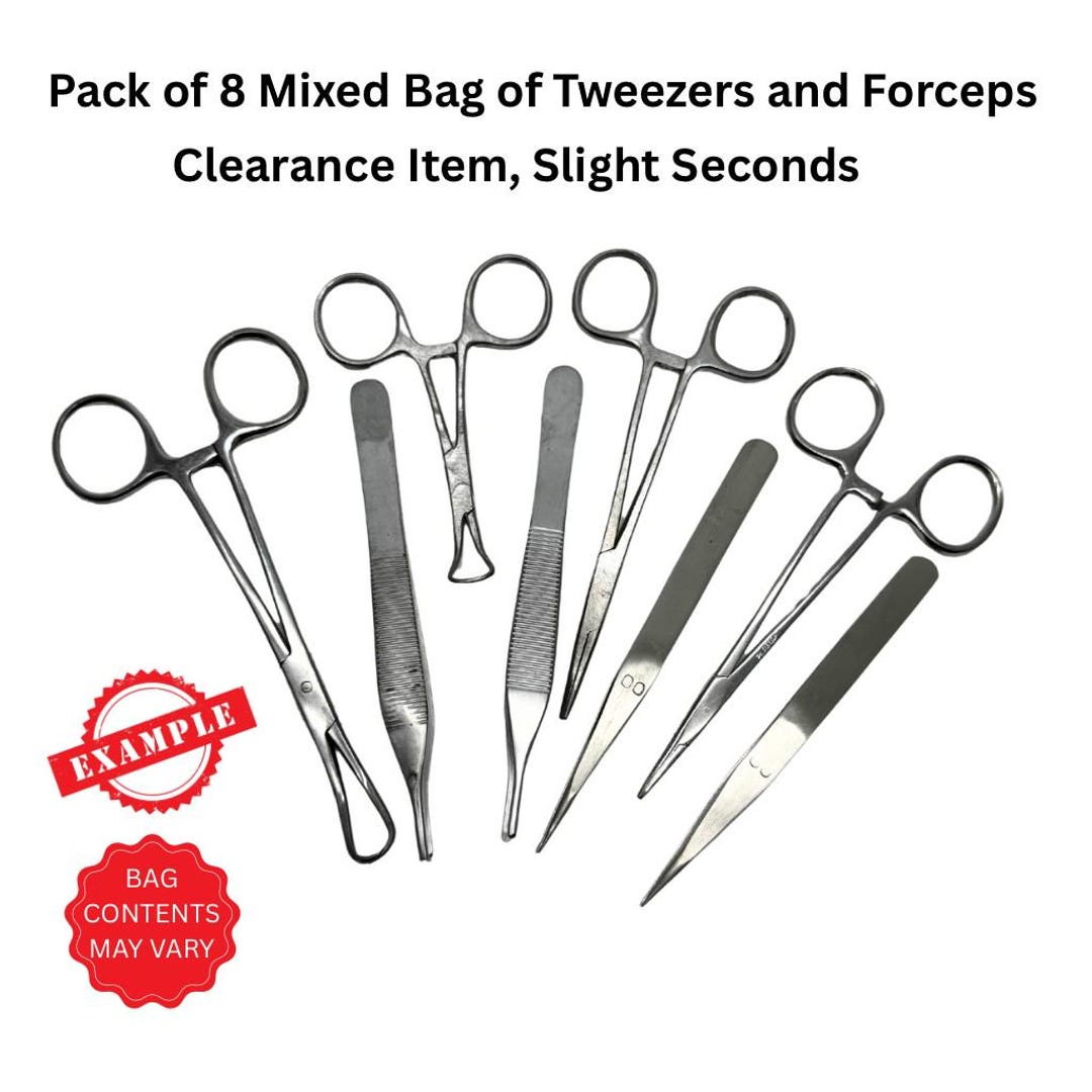 Set of 8 Lucky Bag 6" and 4" Forceps and 4" and 6 " Tweezers. (S7200 ...