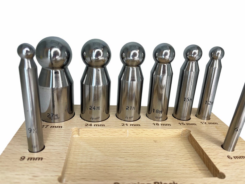 Proops Doming Dapping Set 8 Punches & Dapping Block to Suit - Etsy