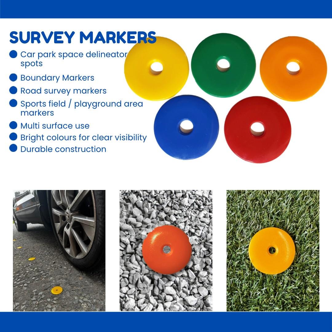 Proops Survey/road Markers, Pack of 100, 5 Assorted Colours, 40mm ...