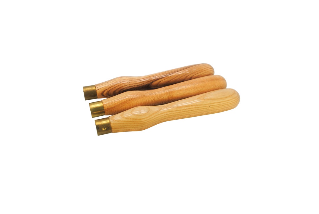 Proops 3 X 225mm Long Wood Ash Handles With Brass Ferrules for Wood ...