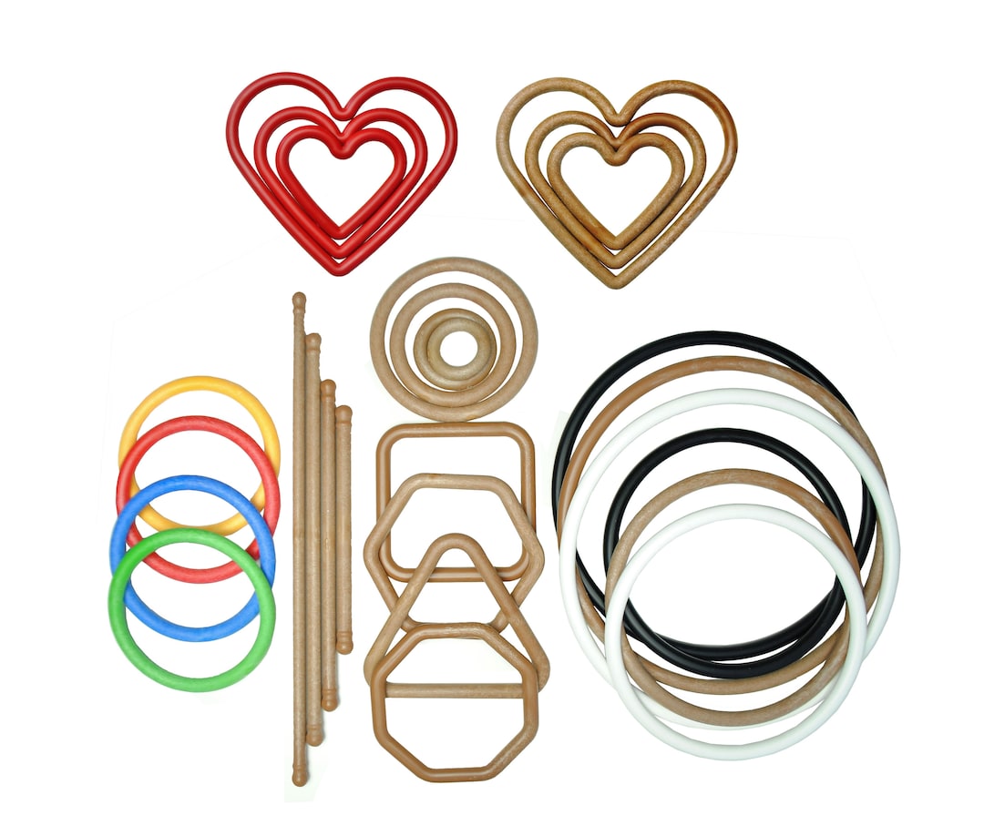 Linic Products UK Made Macrame Rings & Dowels / Rods, Plastic, Pack of ...