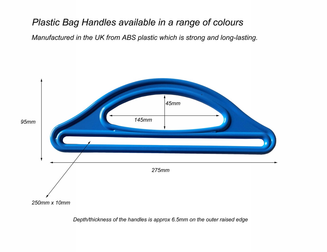 Linic Products UK Made Bag/purse Handles, Plastic, Long, Blue, 1 Pair ...