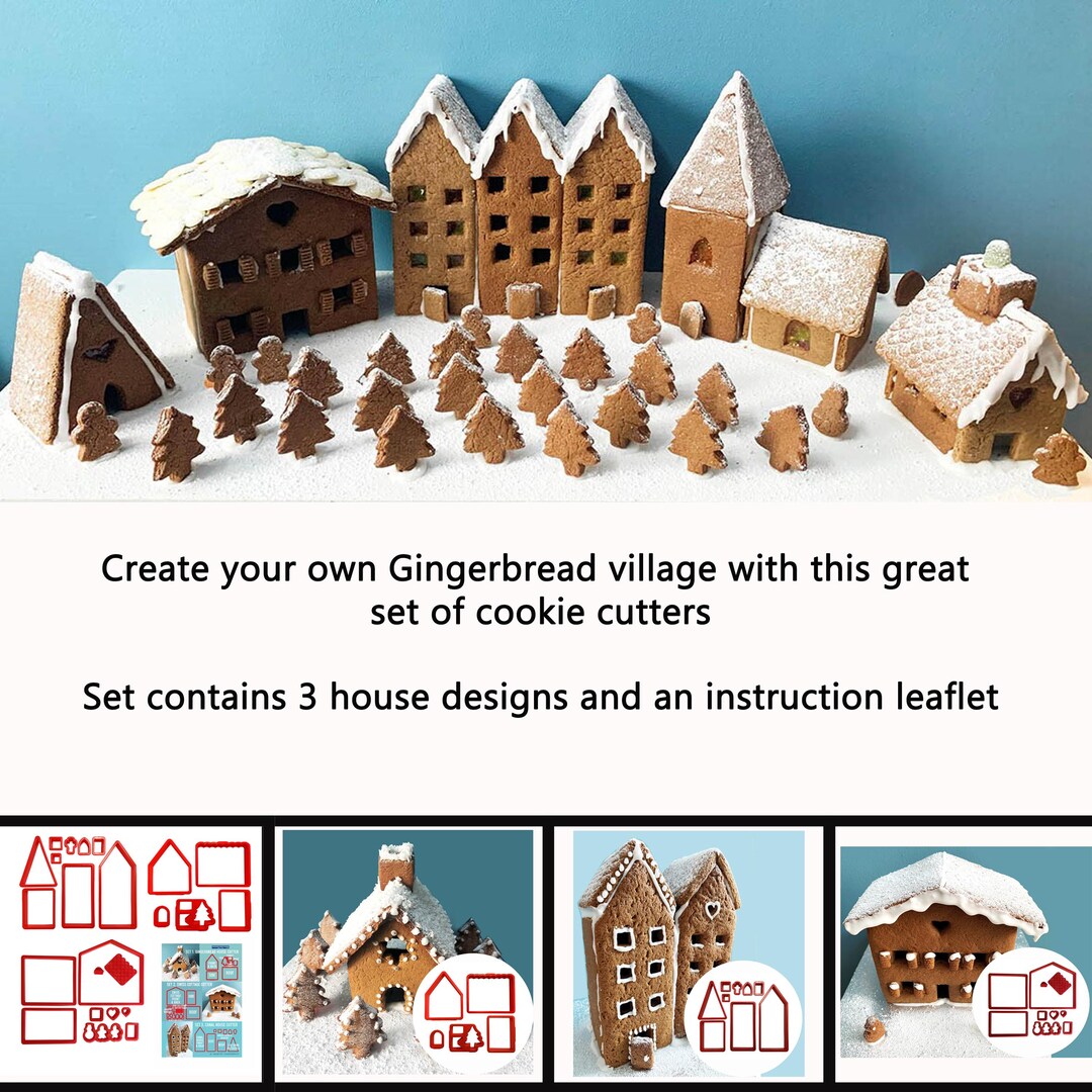 Linic Products UK Made Cookie Cutter Set, Gingerbread Village ...