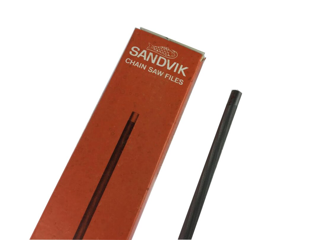 File, Sandvik, Set of 12, 8" 200mm Long X 1/4" 6.3mm Round Chain Saw ...