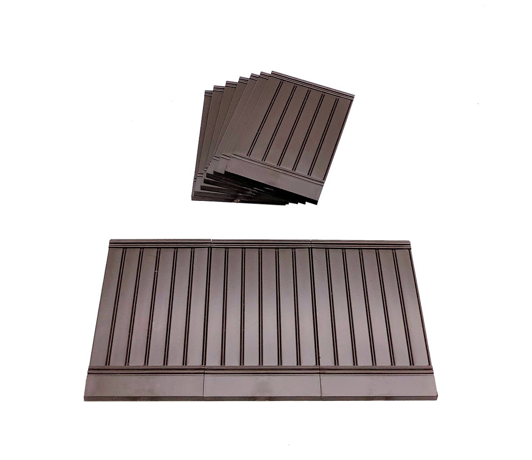 Dolls House Wall Panels, Dark Brown, Tongue and Groove, Pack of 10, 1 ...