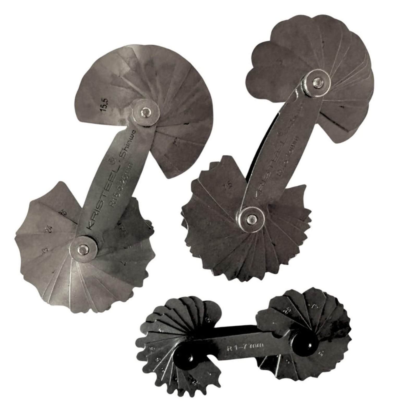Proops Set X 3 , 1 - 25mm Radius Gauge, Dual End, Measuring, Folding ...