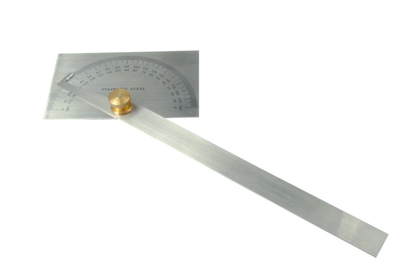 Stainless Steel Protractor With Brass Locknut. M0001 Free UK - Etsy