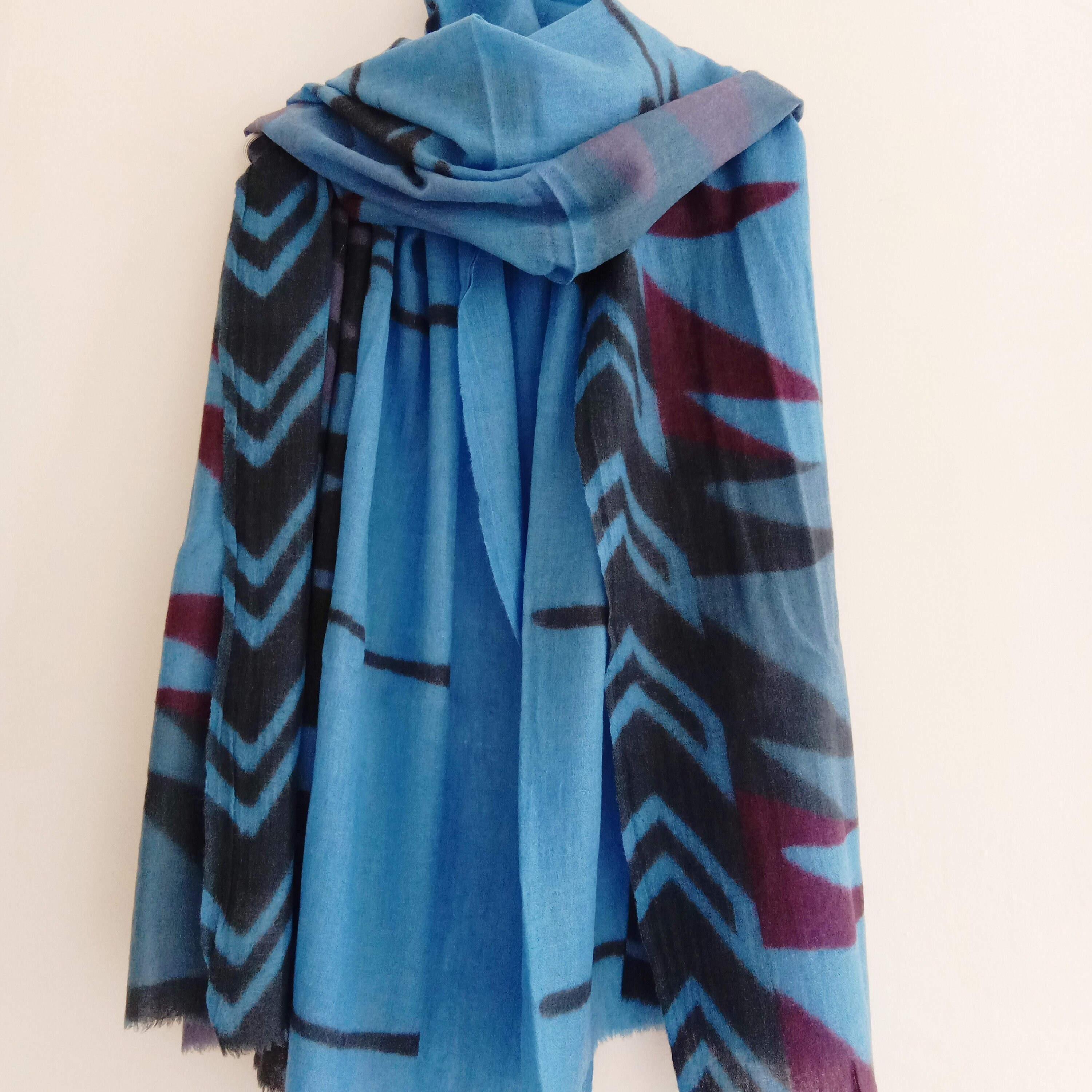 Blue woolen scarf wrap for women accessories | Etsy