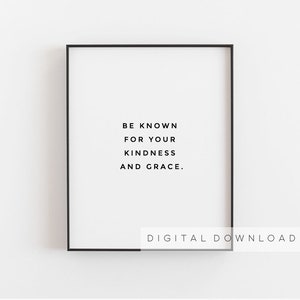 Living Room Art Print, Inspirational Wall Art, Be Kind Print ...