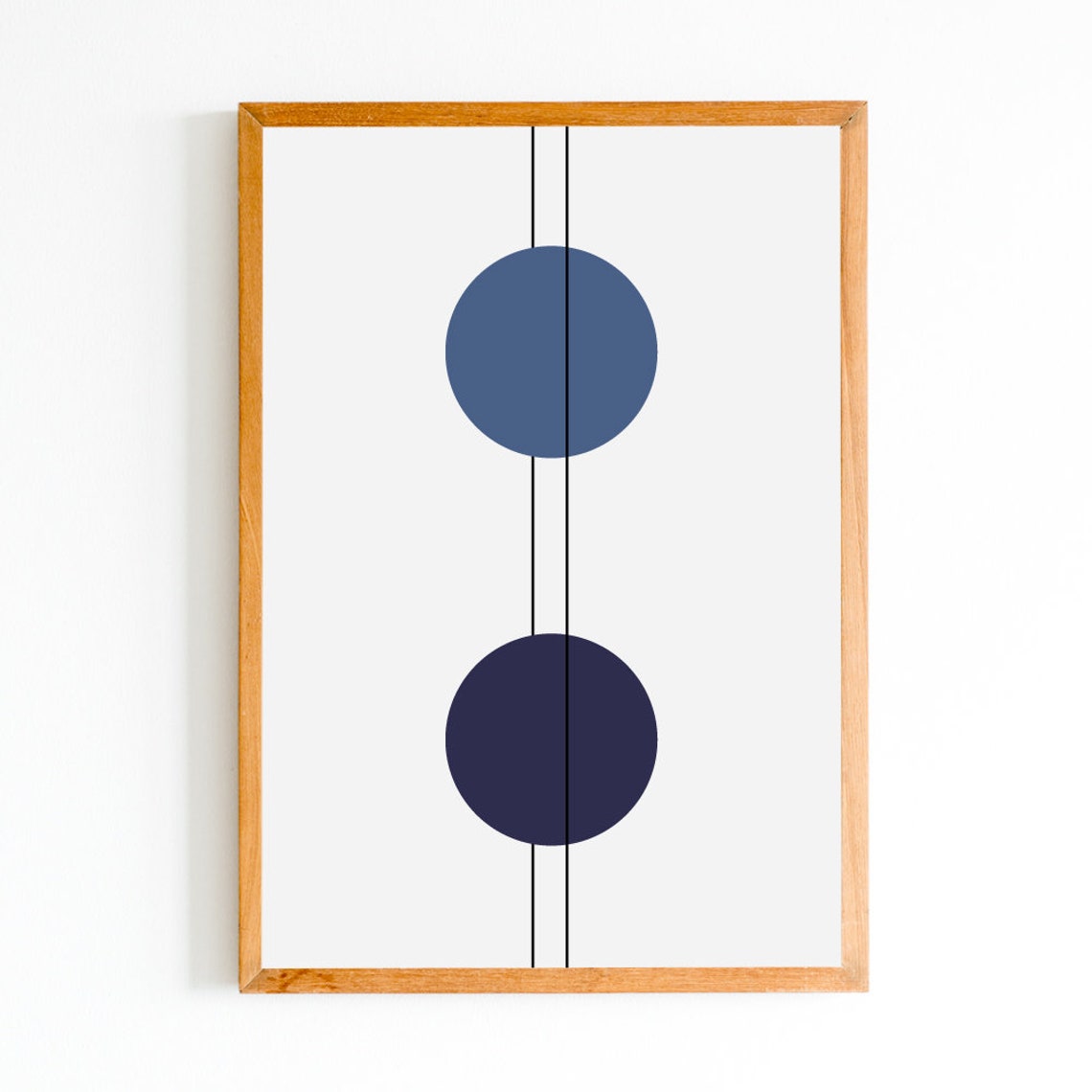 Blue Abstract Art Blue Geometric Printable Art Mid Century - Etsy