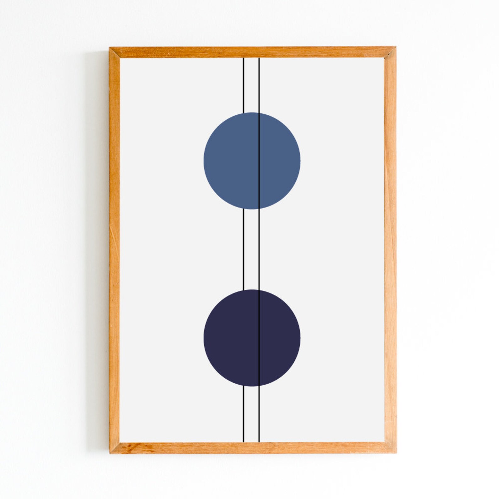 Blue Abstract Art Blue Geometric Printable Art Mid Century - Etsy