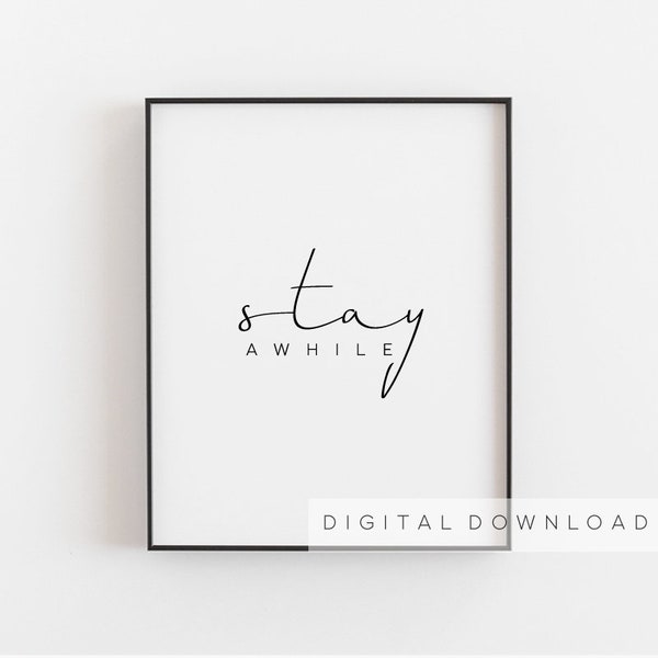 Stay Awhile Poster - Etsy
