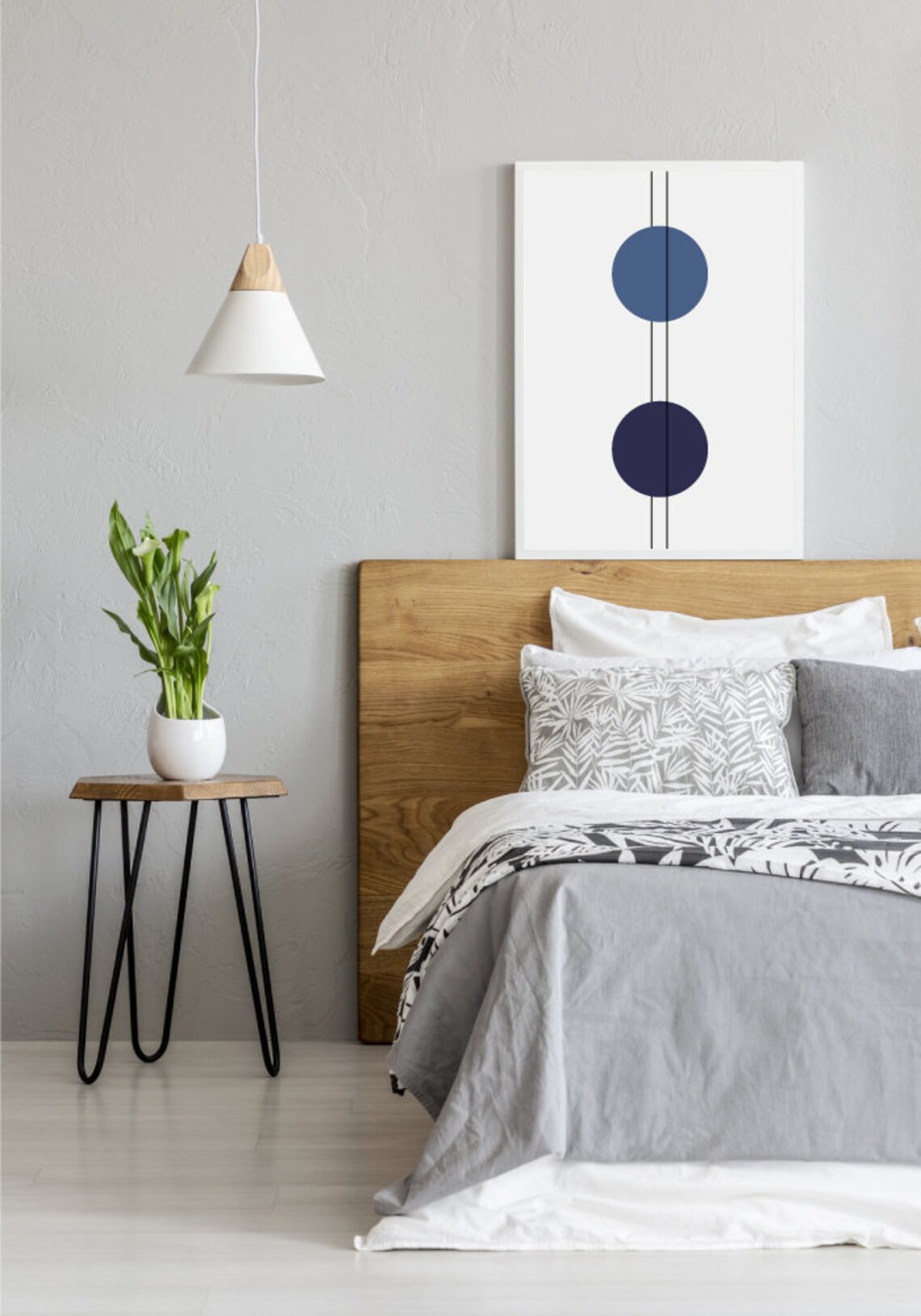 Blue Abstract Art Blue Geometric Printable Art Mid Century - Etsy