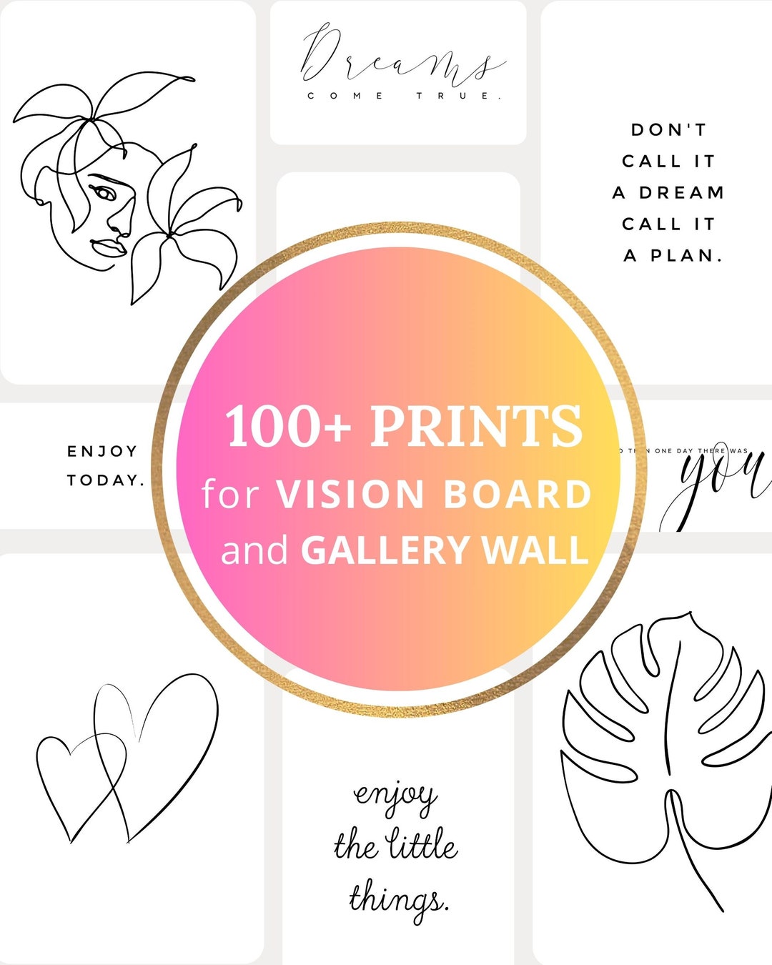 Printable Vision Board Bundle, Mood Board for Women, Inspirational ...