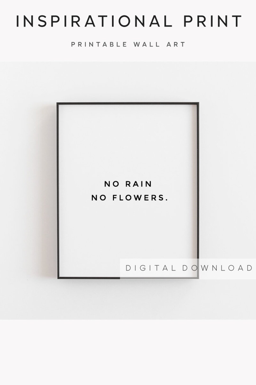 Living Room Wall Art Inspirational Wall Art No Rain No - Etsy