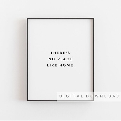 There's No Place Like Home PRINTABLE Wall Art Home - Etsy