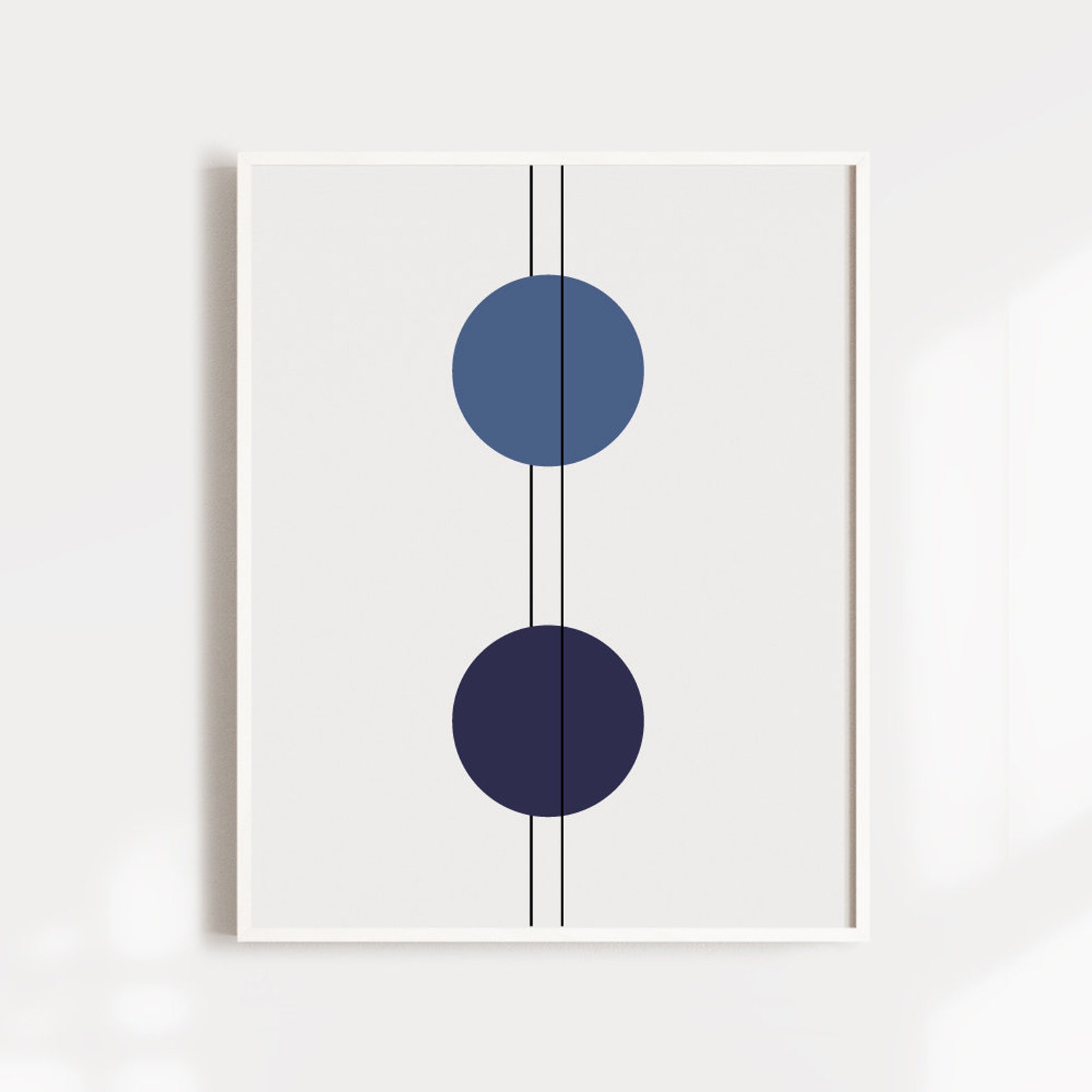 Blue Abstract Art Blue Geometric Printable Art Mid Century - Etsy