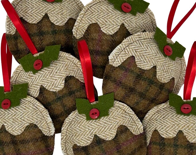Christmas Decoration, Scented Tweed Christmas Pudding, Handmade ...