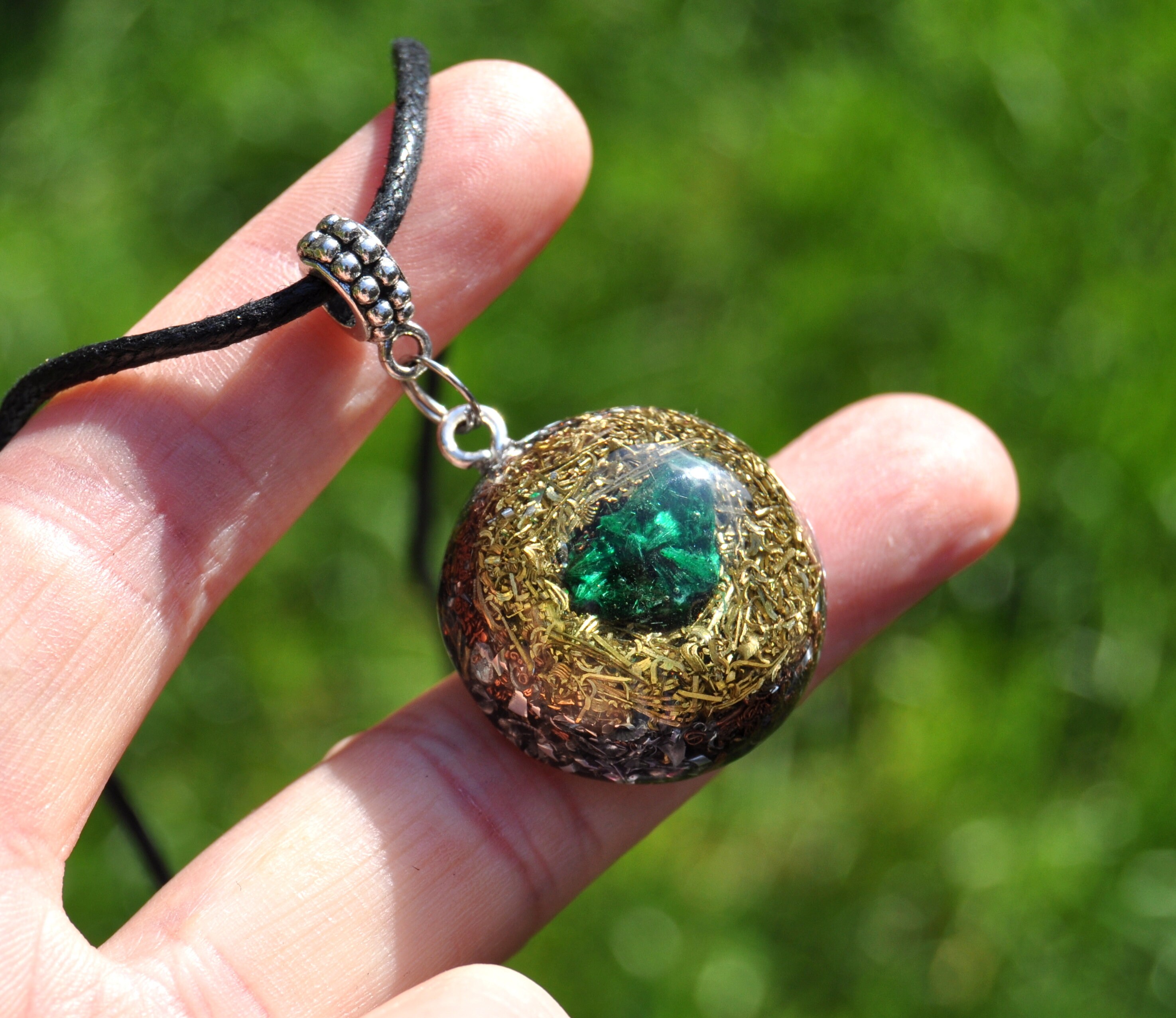 Raw Malachite Orgone Orgonite® Pendant Necklace Unisex | Etsy