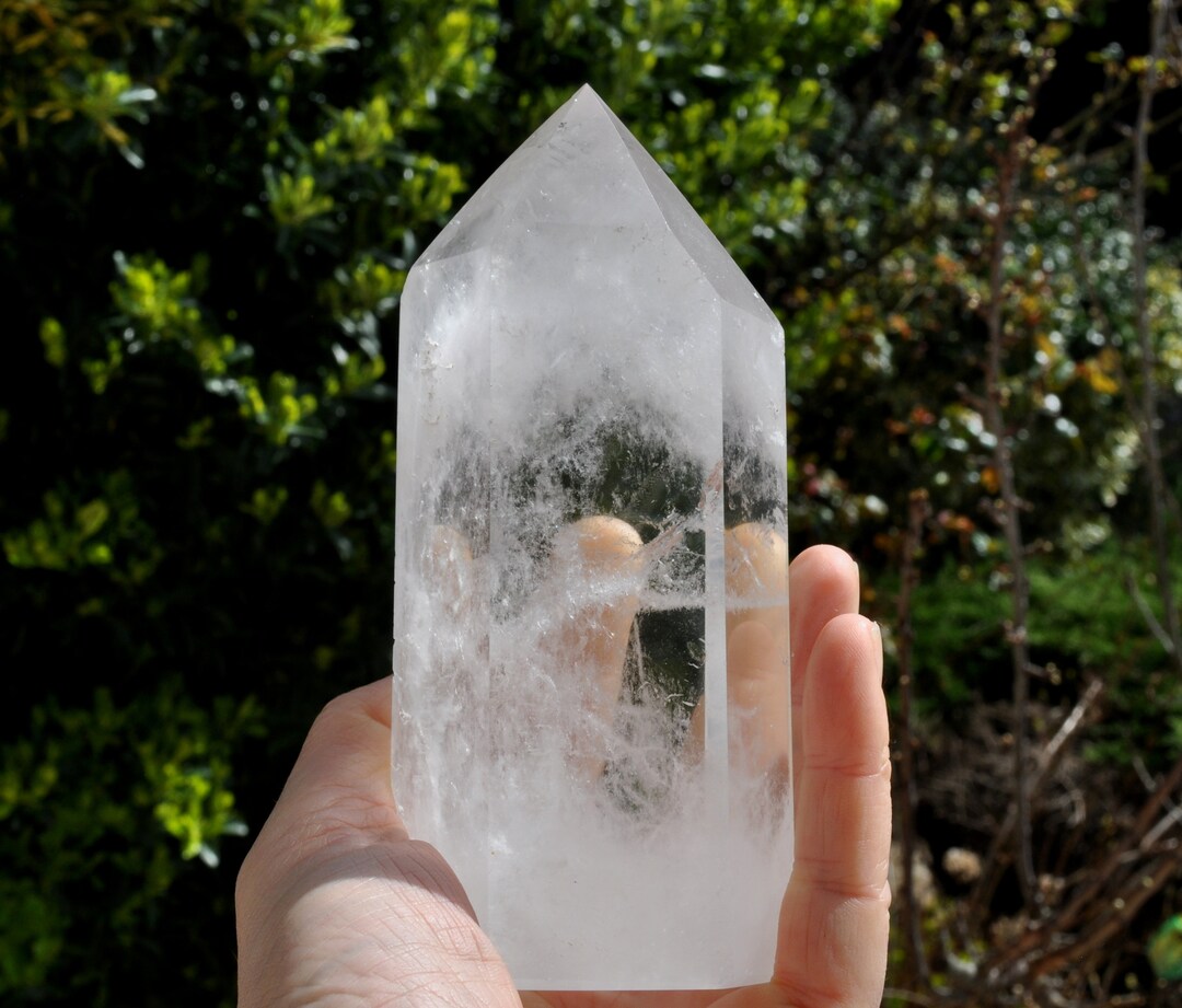LARGE Quartz Crystal Quartz Point Tower Freestanding -619g - 21.83 Oz ...