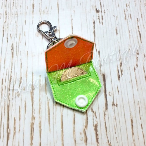 Quarter Keeper Embroidery Design Aldi Quarter Holder Key Fob - Etsy