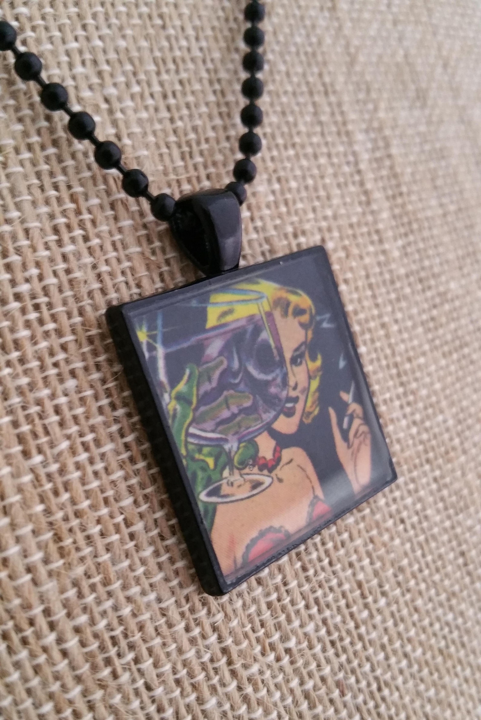 Smoking Hot Skully Chick Skull Pendant Necklace - Etsy
